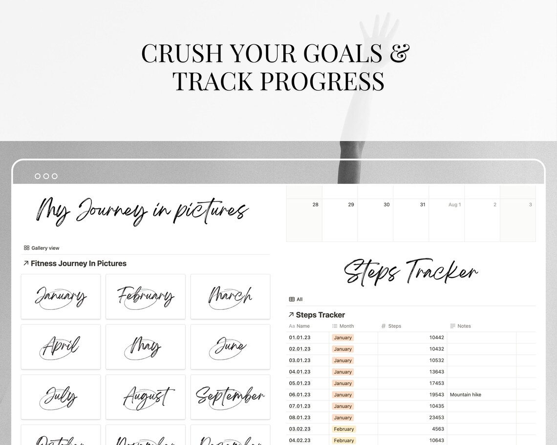 Customizable Notion Fitness Dashboard Template for Tracking Workouts Easy-to-use Notion Running ...