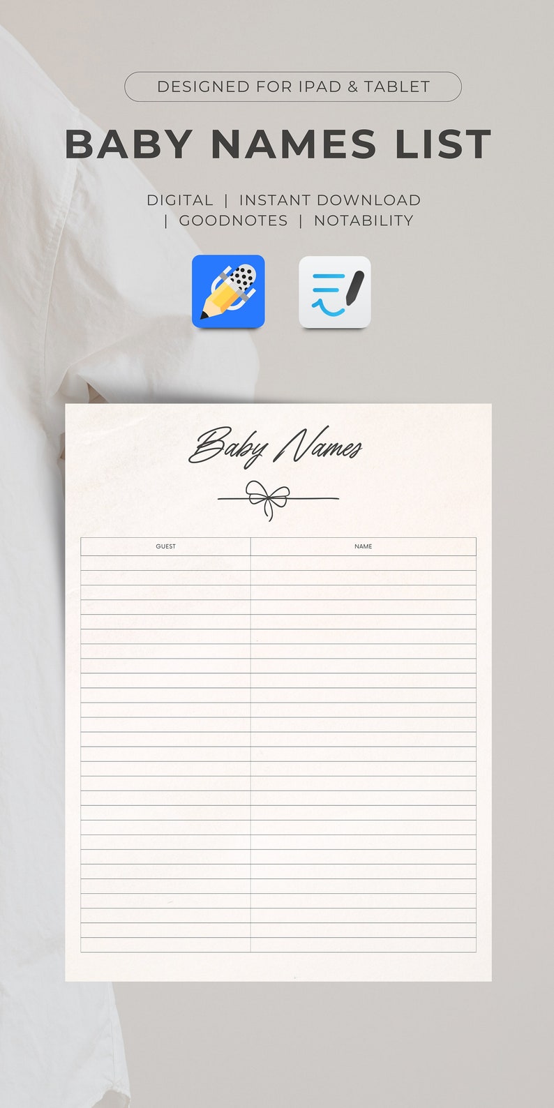Fun Guest Baby Names List Ideas for Baby Showers Simple Baby Name ...