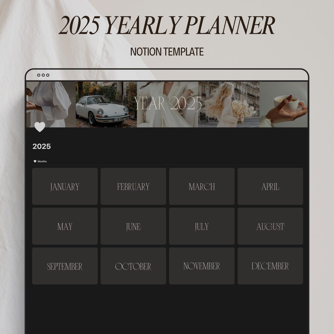 2025 Monthly Planner With Weekly Notion Template Life Planner Dark Mode ...