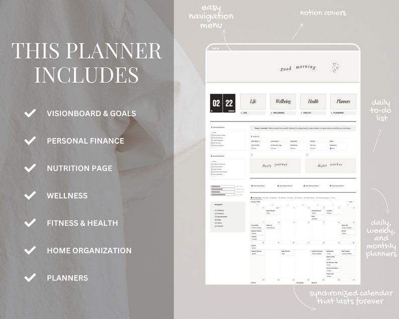 Notion Template With Beige Notion Cover Aesthetic Notion Pages for ...