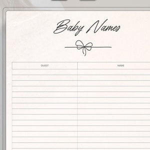 Fun Guest Baby Names List Ideas for Baby Showers Simple Baby Name ...