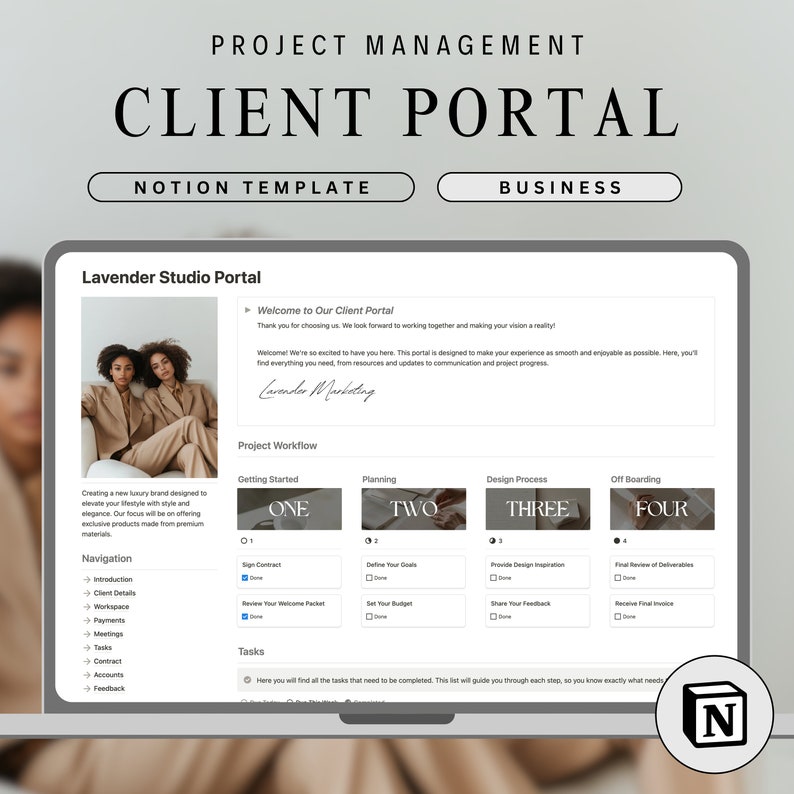 Notion Template for Client Portal Freelance Dashboard Manage Clients ...