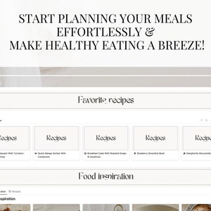 Weekly Meal Planner Notion Template With Grocery List Notion Nutrition ...