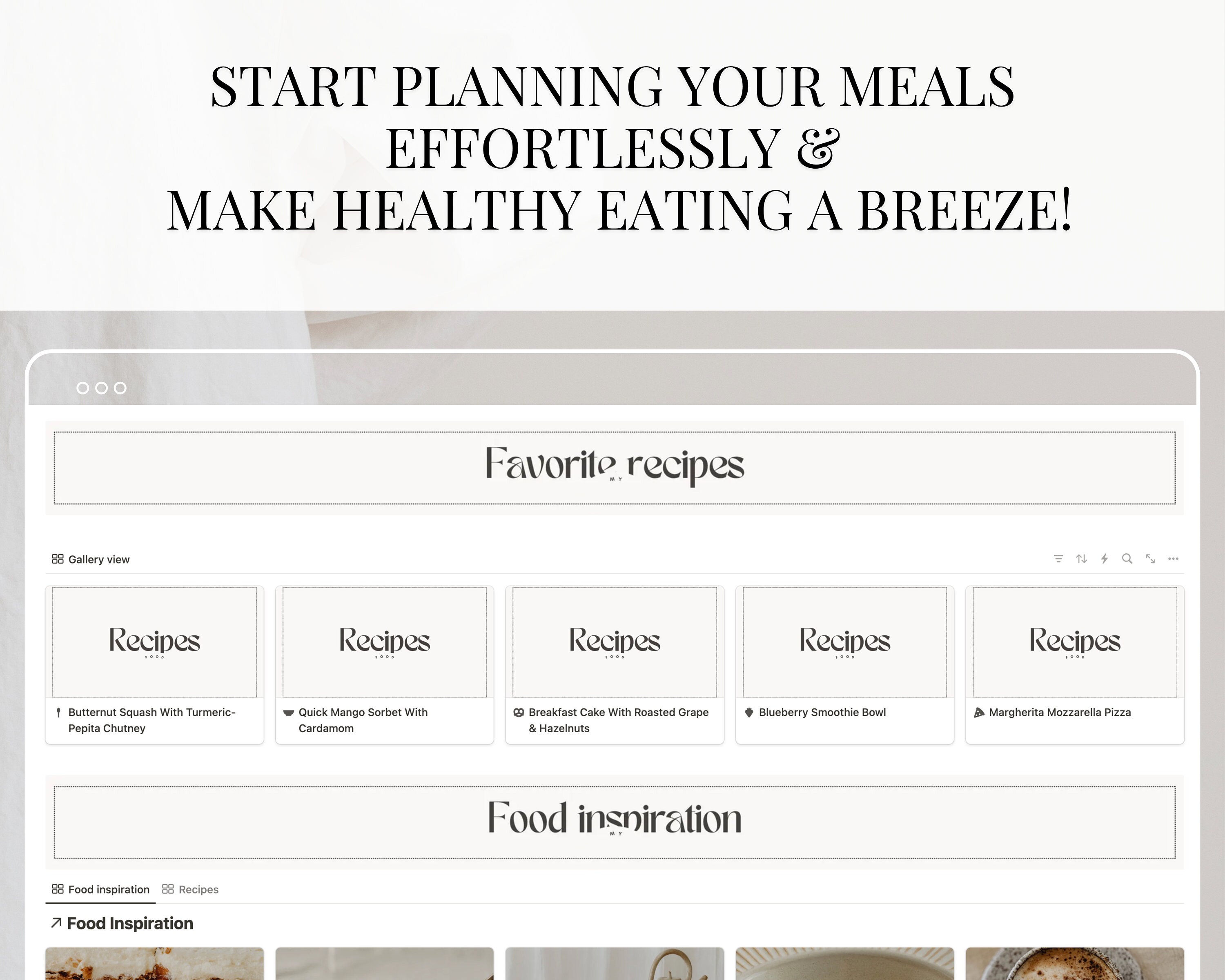 Digital Meal Planner With Grocery List Template Notion Weekly Meal ...