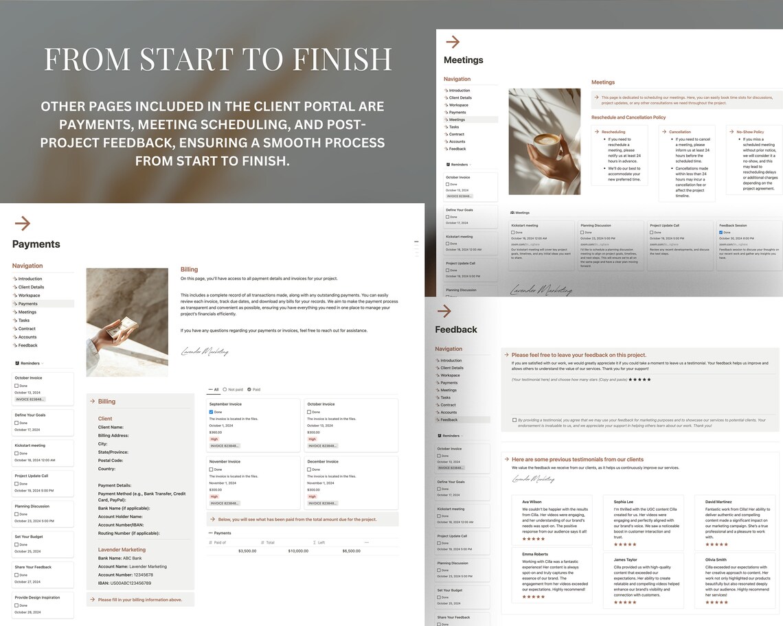 All in One Notion Client Portal Template Project Management Client Tracking for Freelancers ...