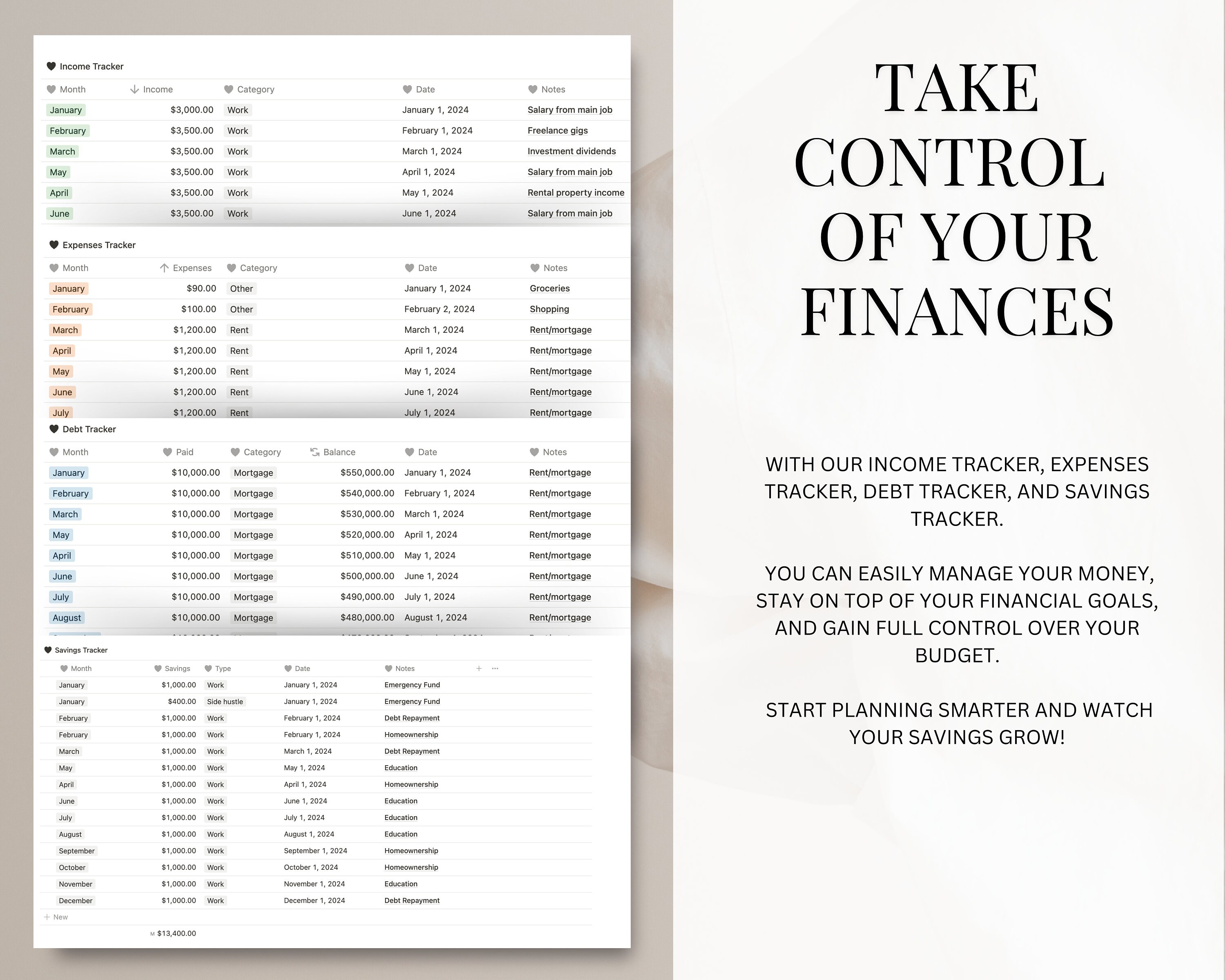 Notion Budget and Expense Tracker Template for Financial Planning ...
