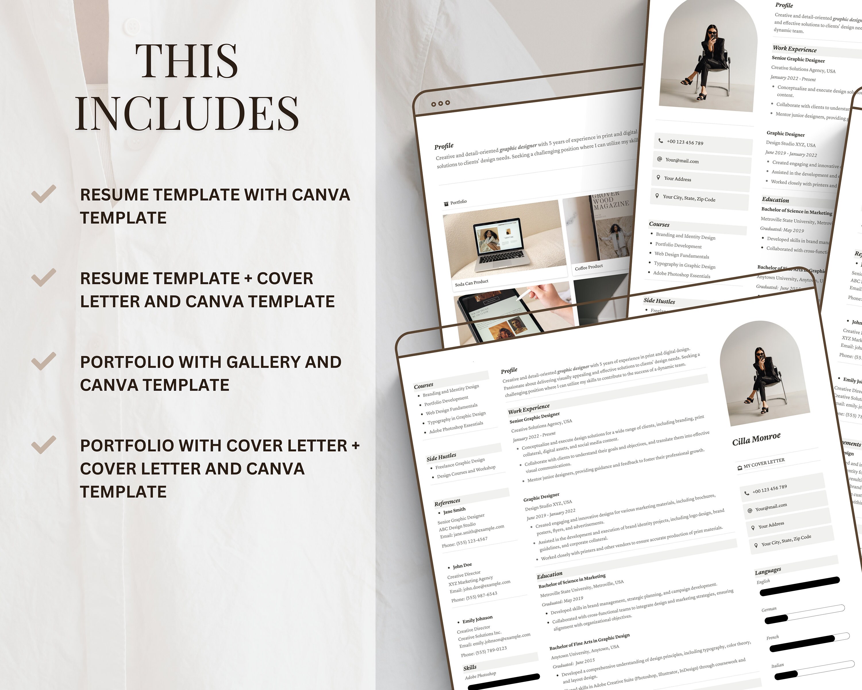 Notion Resume Template Cv With Cover Letter Editable Portfolio Template ...