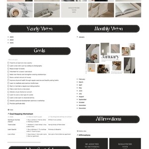 Notion Personal Goals Template Aesthetic Simple Digital Manifestation ...