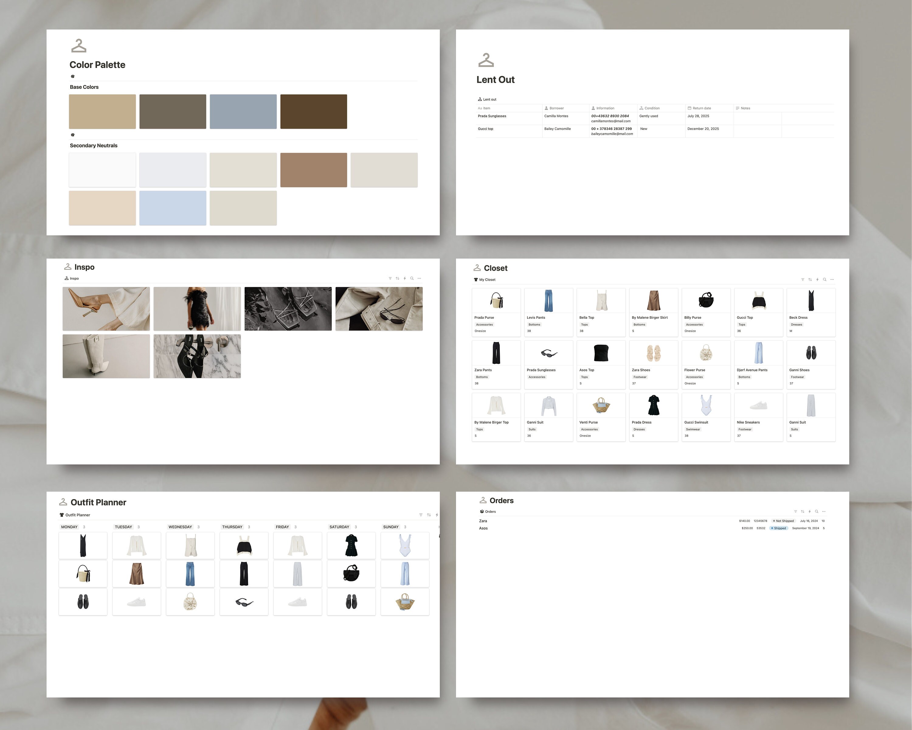Notion Template Wardrobe Manager Notion Outfit Planner Digital Closet ...