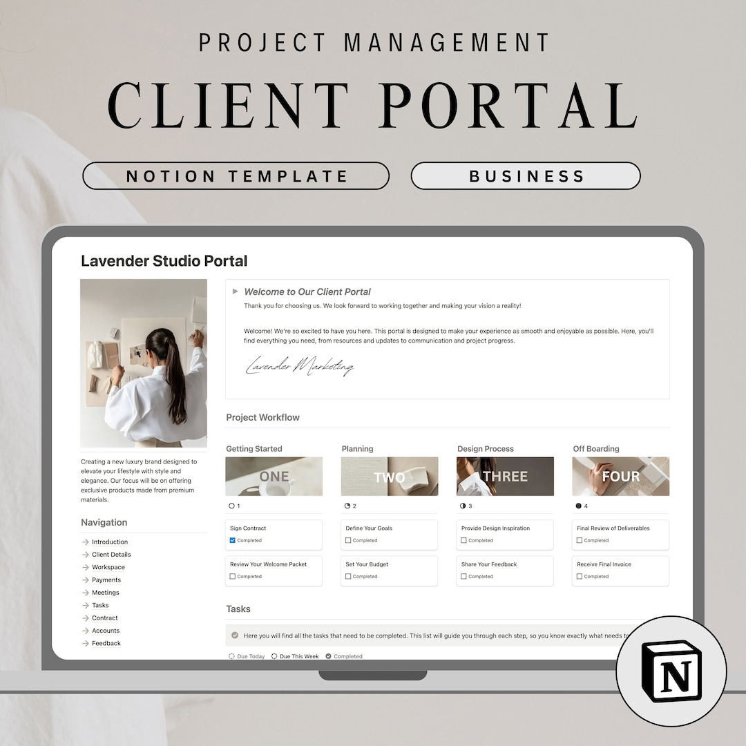 Notion Template Client Portal Notion Client Dashboard Project Management Notion Client Tracker ...