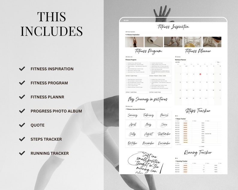 Customizable Notion Fitness Dashboard Template for Tracking Workouts ...