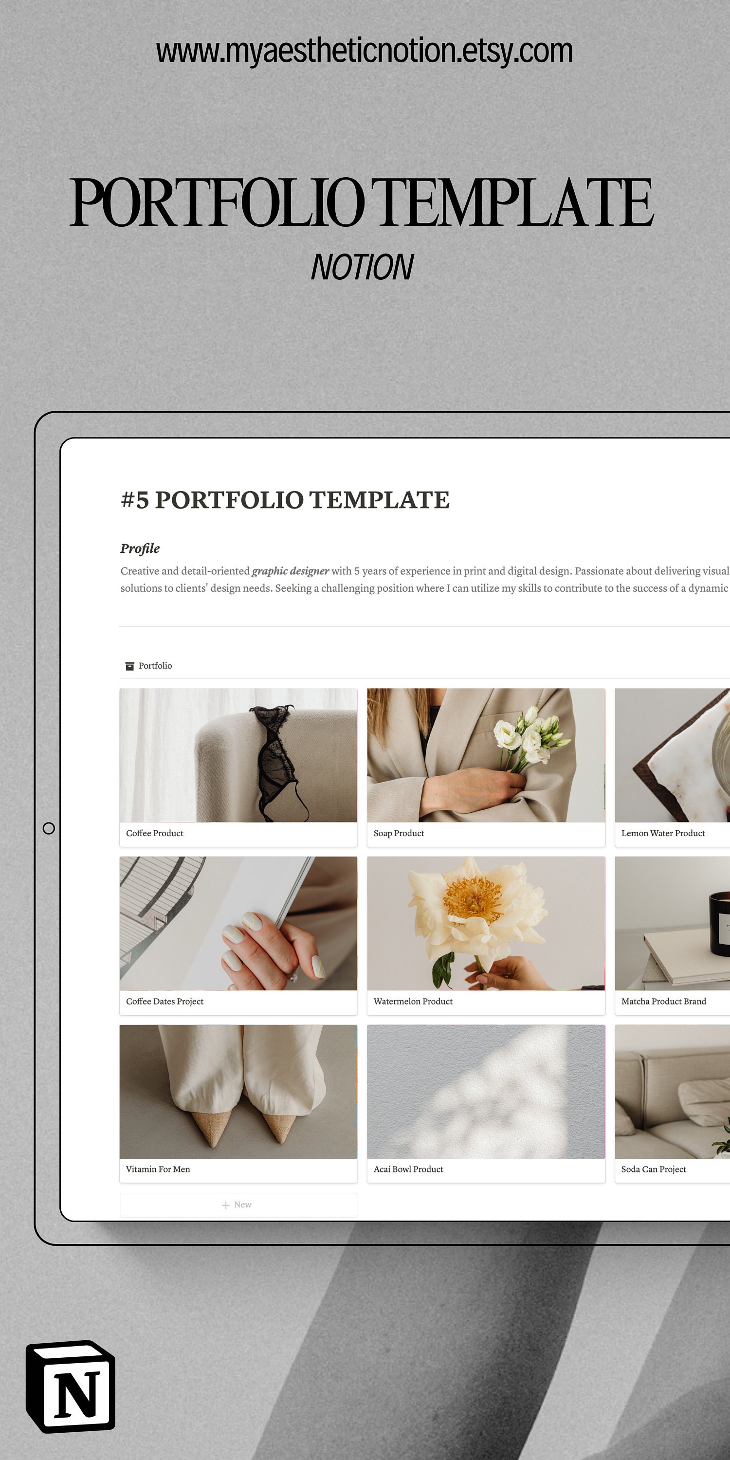 Notion Portfolio Template Resume Digital Customizable Notion Template ...