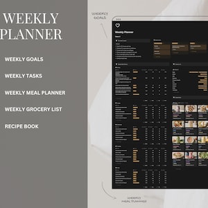 Dark Mode Digital Planner 2025 2026 Notion Weekly Planner Template ...