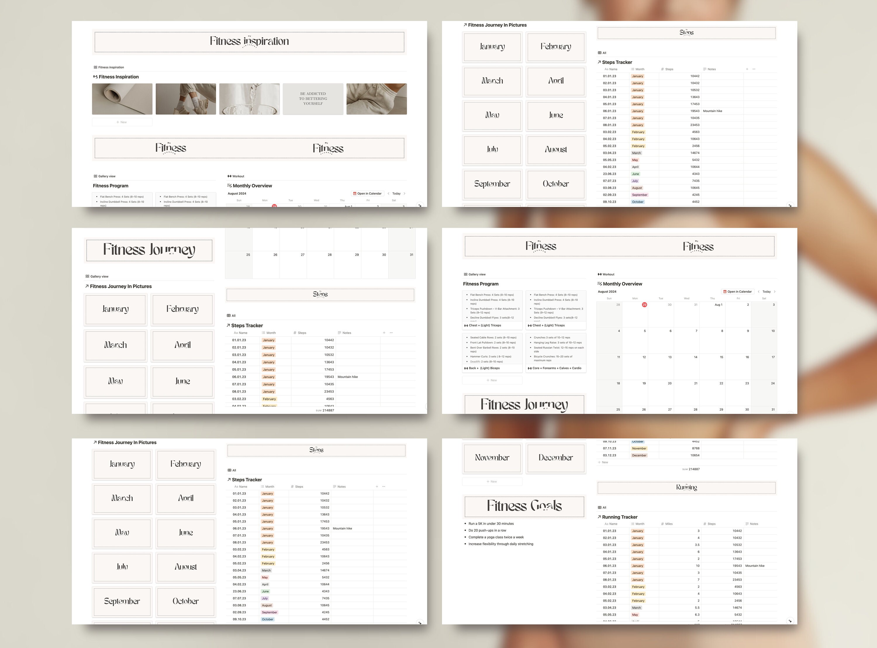 Notion Fitness Tracker Template Workout Planner Digital Exercise Notion ...