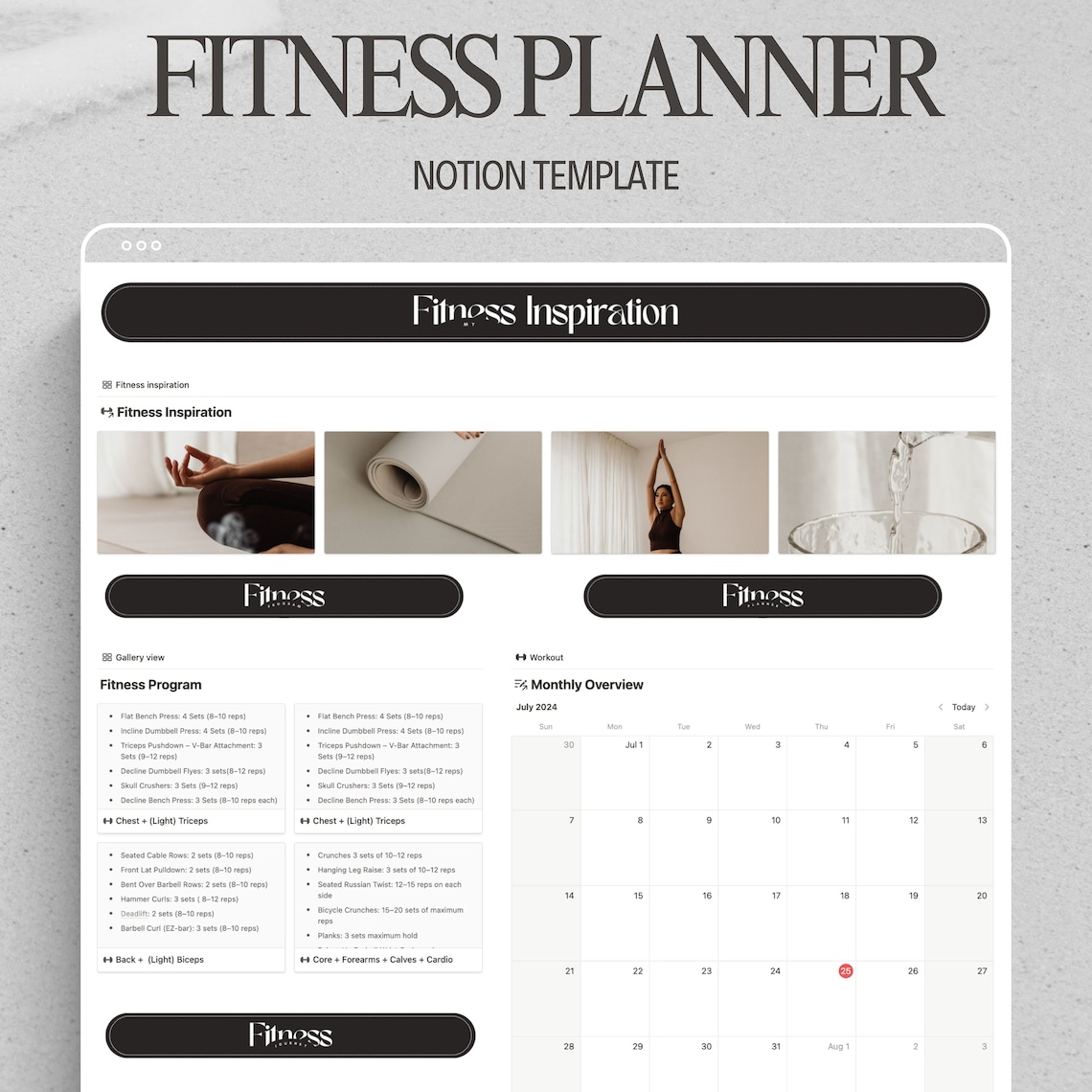 Simple Notion Exercise Tracker for Fitness Goal Tracking Notion ...