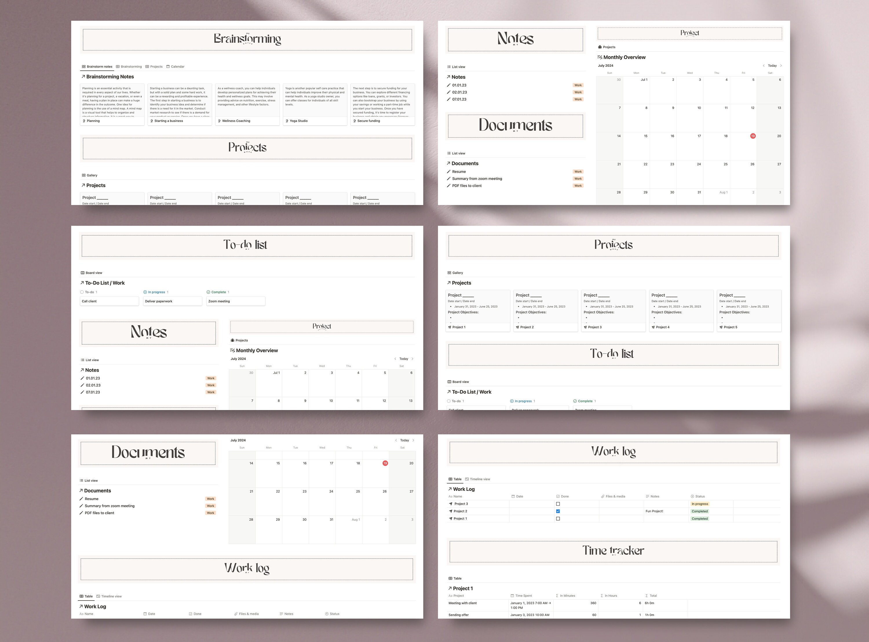 Vision Board Template Notion Manifestation Planner Journaling Ideas Aesthetic Goal Setting ...
