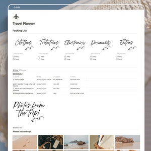 Travel Planner Notion Packing List Trip Template Picture Book Digital ...