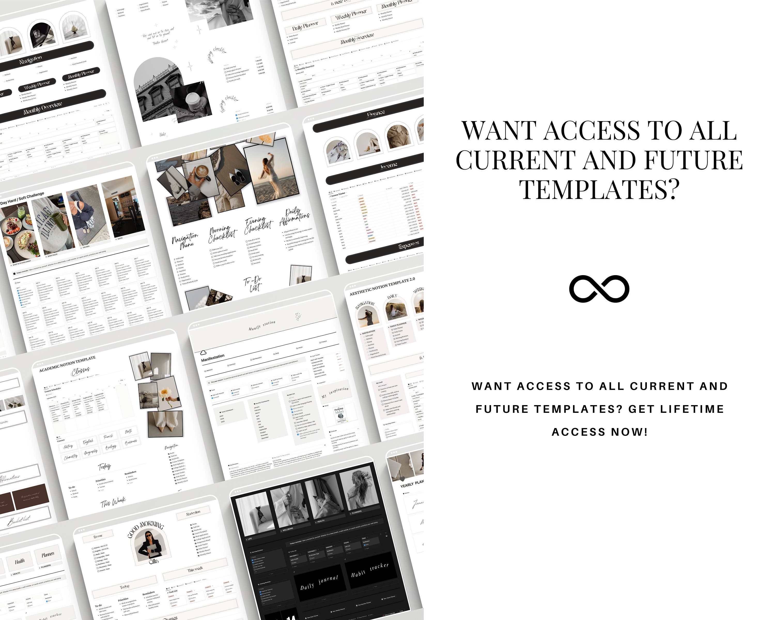 Notion Personal Goals Template Aesthetic Simple Digital Manifestation ...