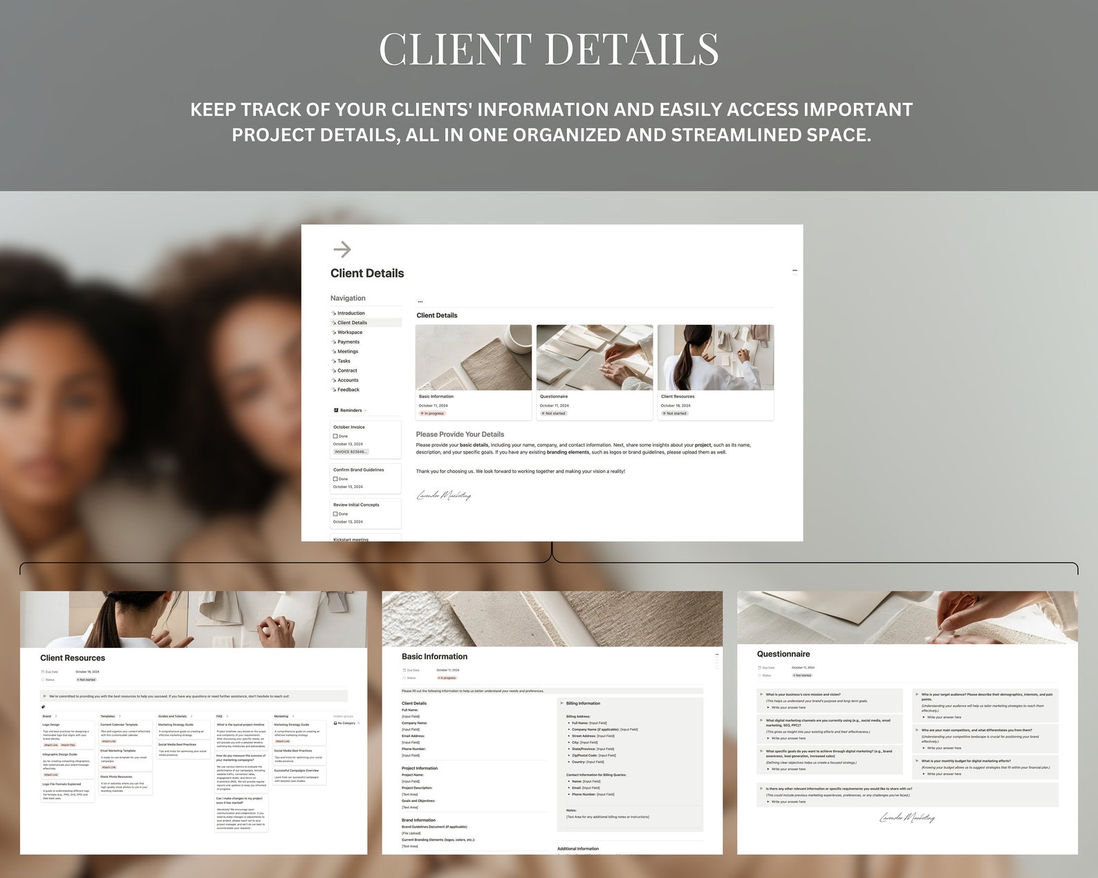 Notion Template for Client Portal Freelance Dashboard Manage Clients ...