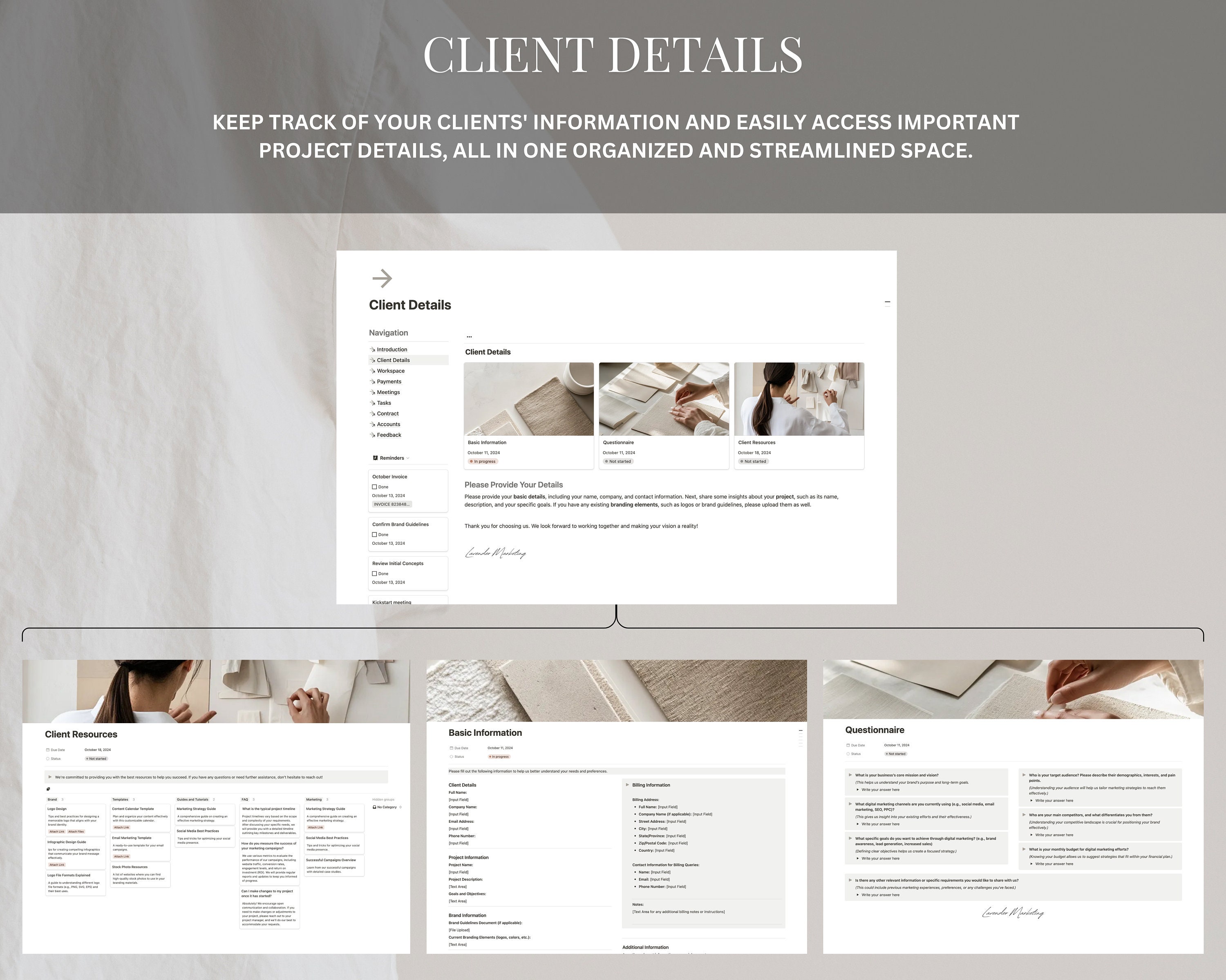 Notion Template Client Portal Notion Client Dashboard Project Management Notion Client Tracker ...
