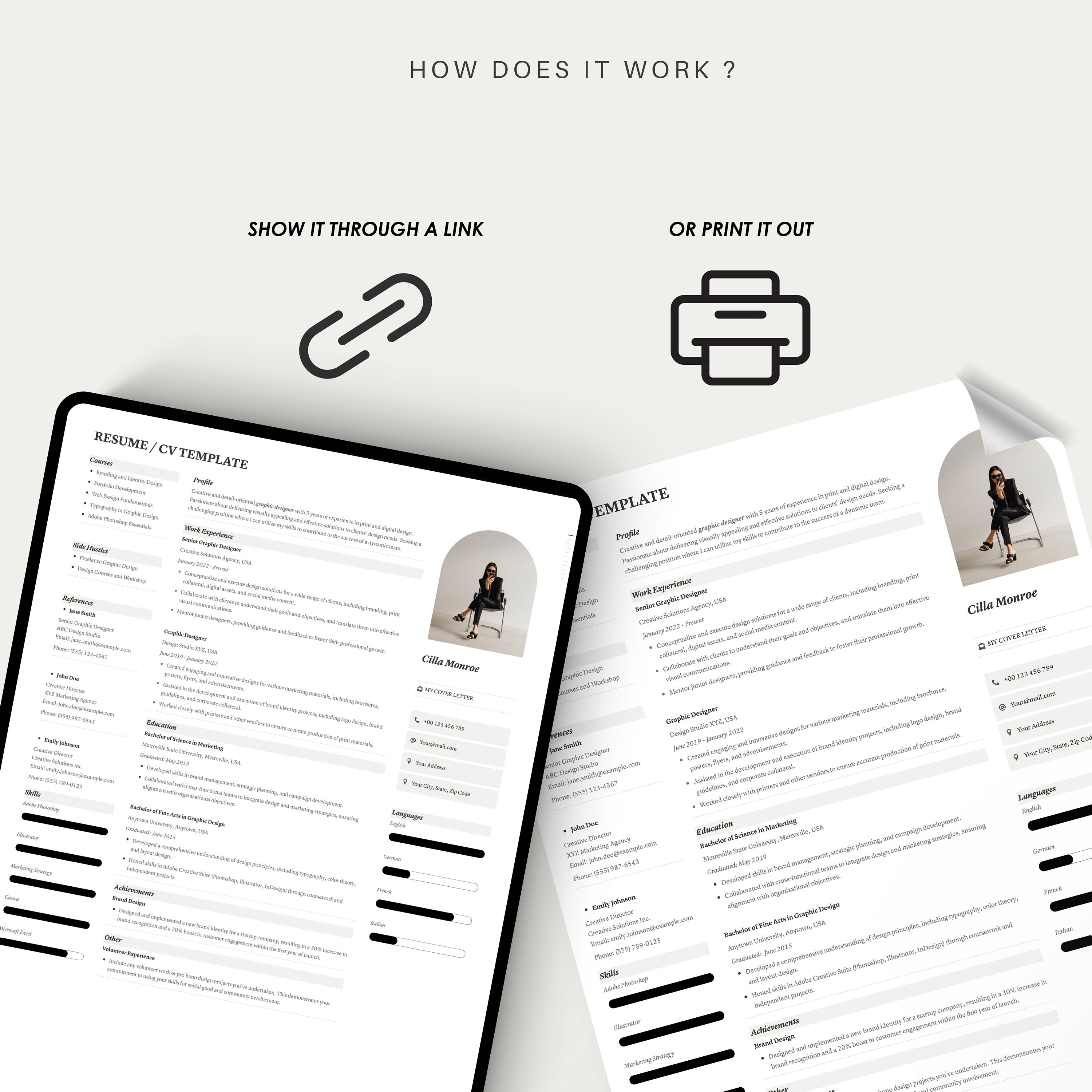 Notion Resume Template Cv With Cover Letter Editable Portfolio Template ...