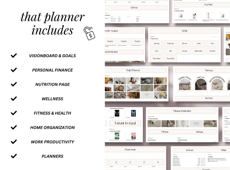 Vision Board Template Notion Manifestation Planner Journaling Ideas ...