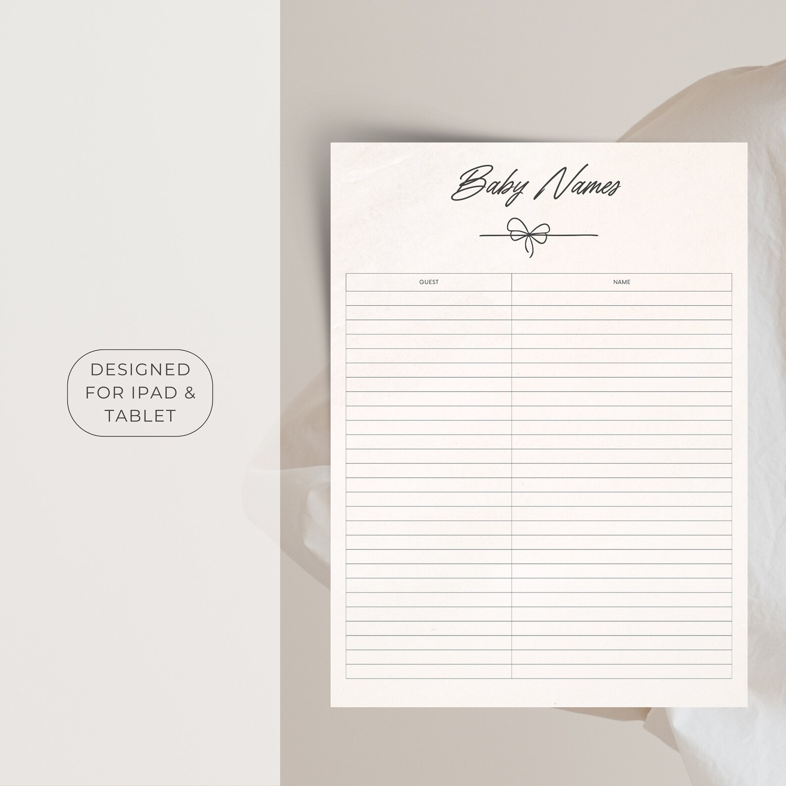 Fun Guest Baby Names List Ideas for Baby Showers Simple Baby Name ...