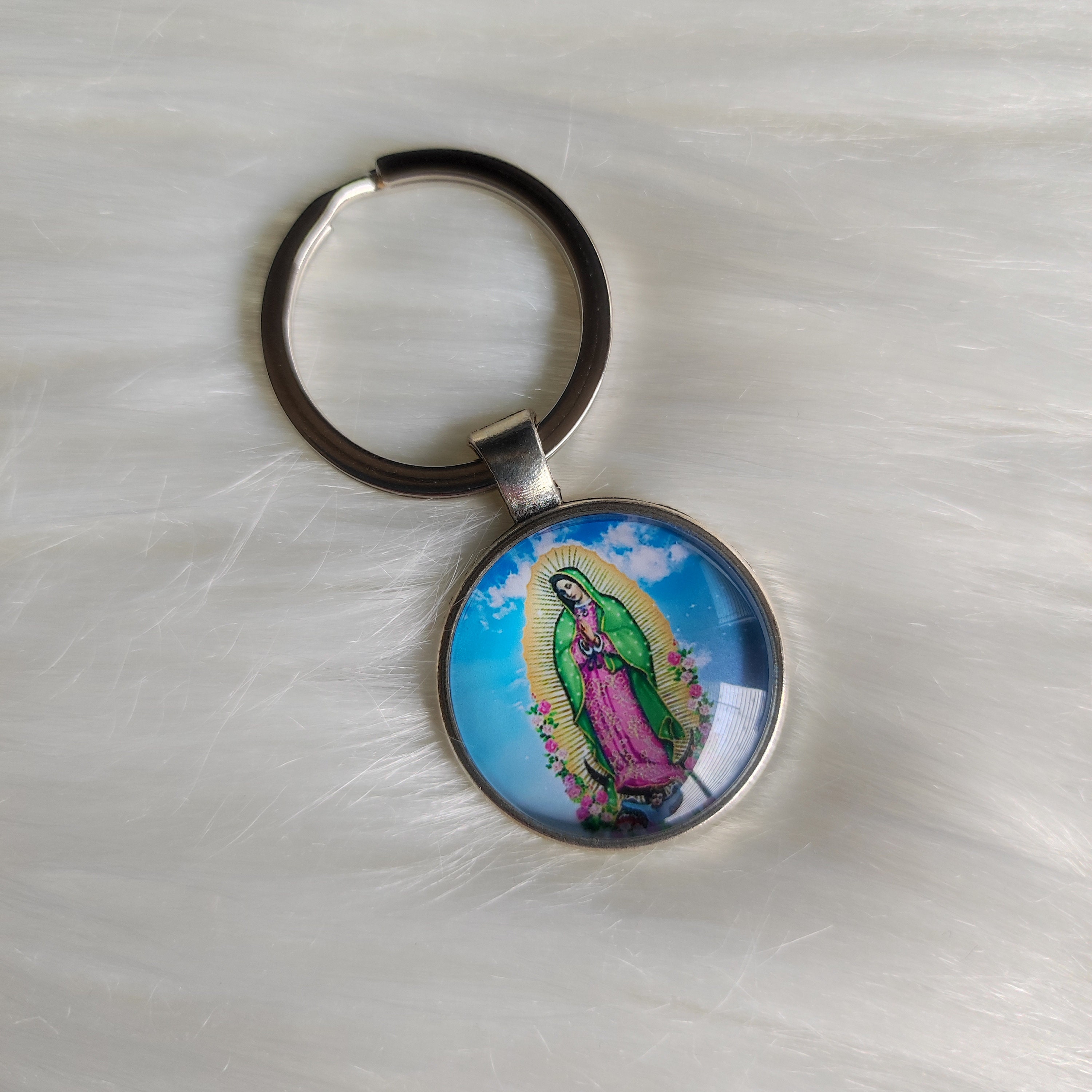 Religious Keychain, Vintage Virgin Mary Patterns, Christian Keychain ...