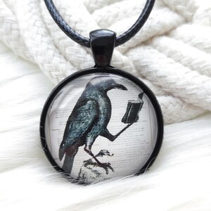 Raven Necklace, Vintage Inspired Pendant, Halloween Style Jewelry ...