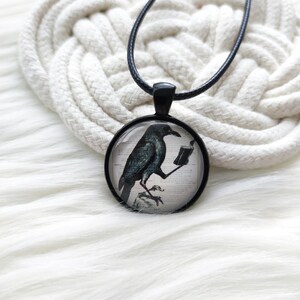 Raven Necklace, Vintage Inspired Pendant, Halloween Style Jewelry ...