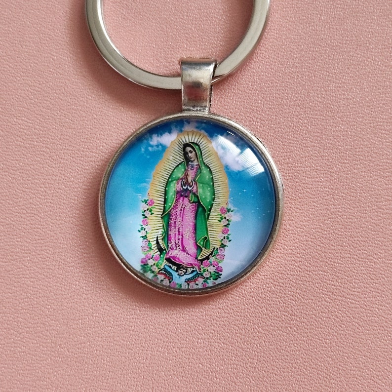 Religious Keychain, Vintage Virgin Mary Patterns, Christian Keychain ...