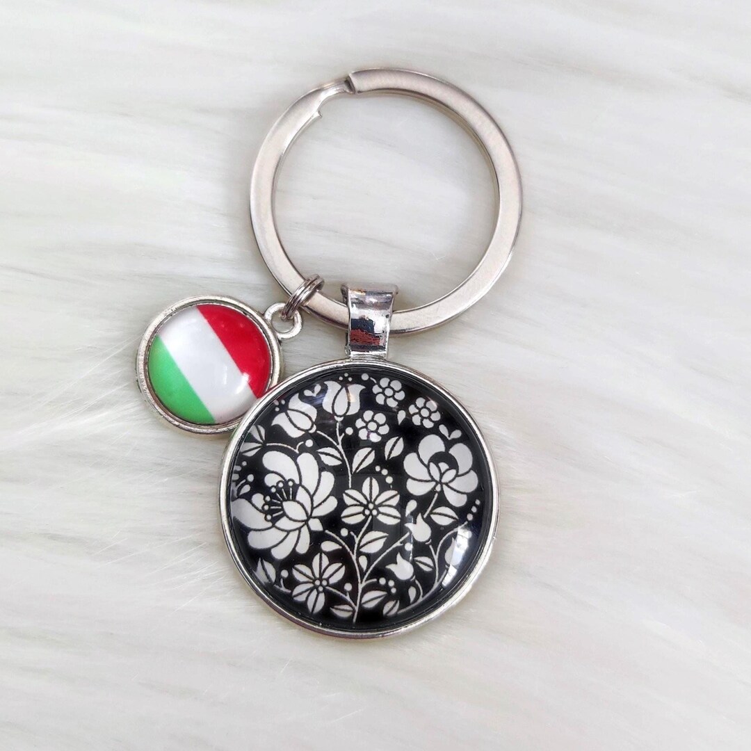 HUNGARIAN Keychain, Hungarian Flag Charm With Hungarian Folk Pendant ...