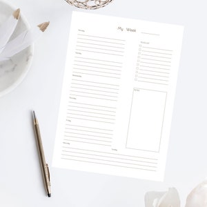 Printable Minimalist Weekly Planner Lifelong Supply - Etsy