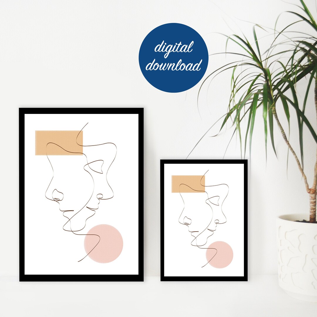 Printable Art Minimalist Face Line - Etsy