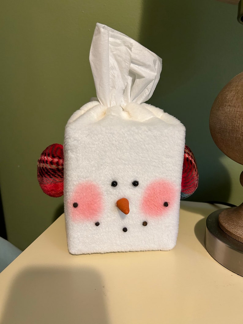 Snowman Tissue Box Cover - Etsy