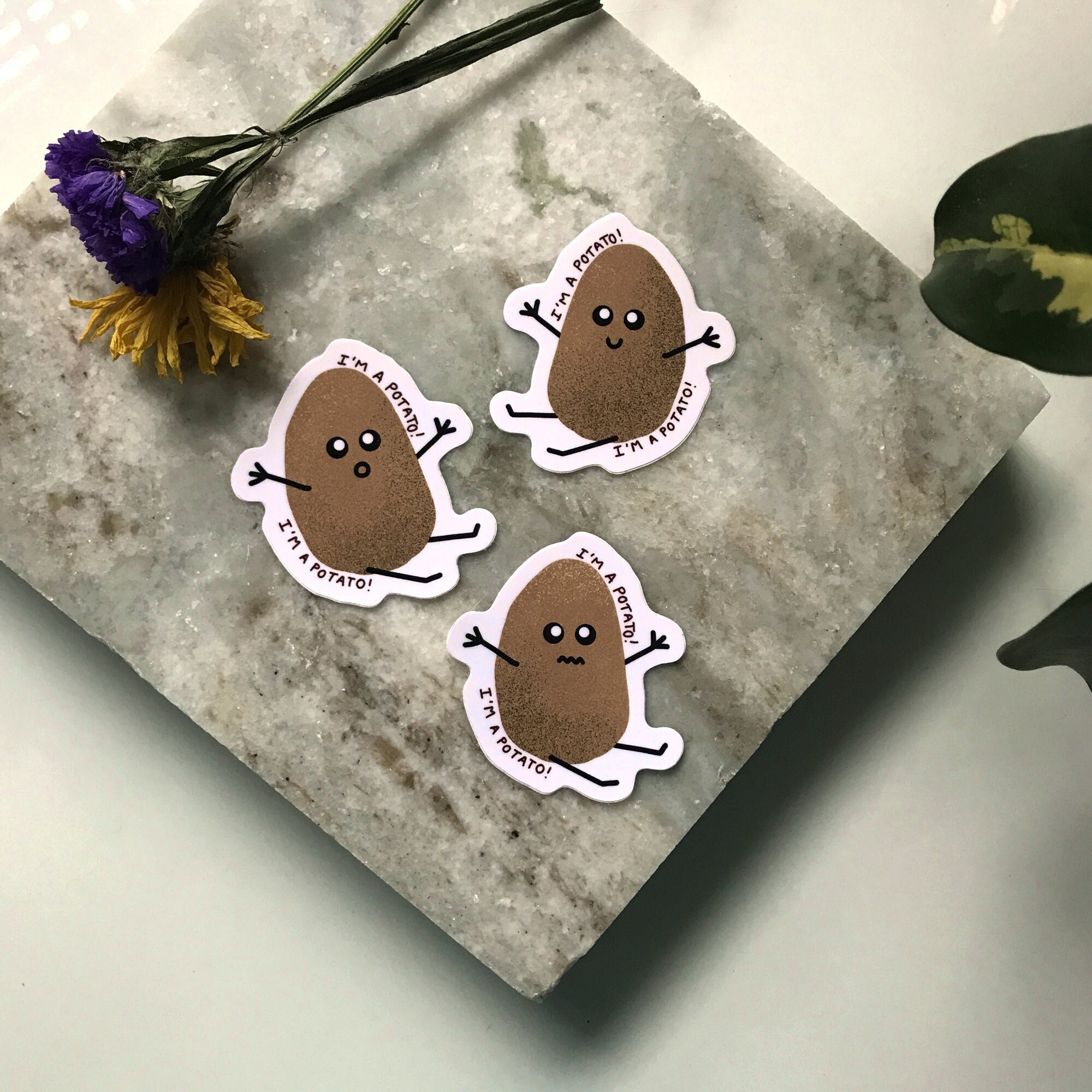 I'm a Potato Sticker Set 2 X 2 Inches Set of 3 Stickers - Etsy