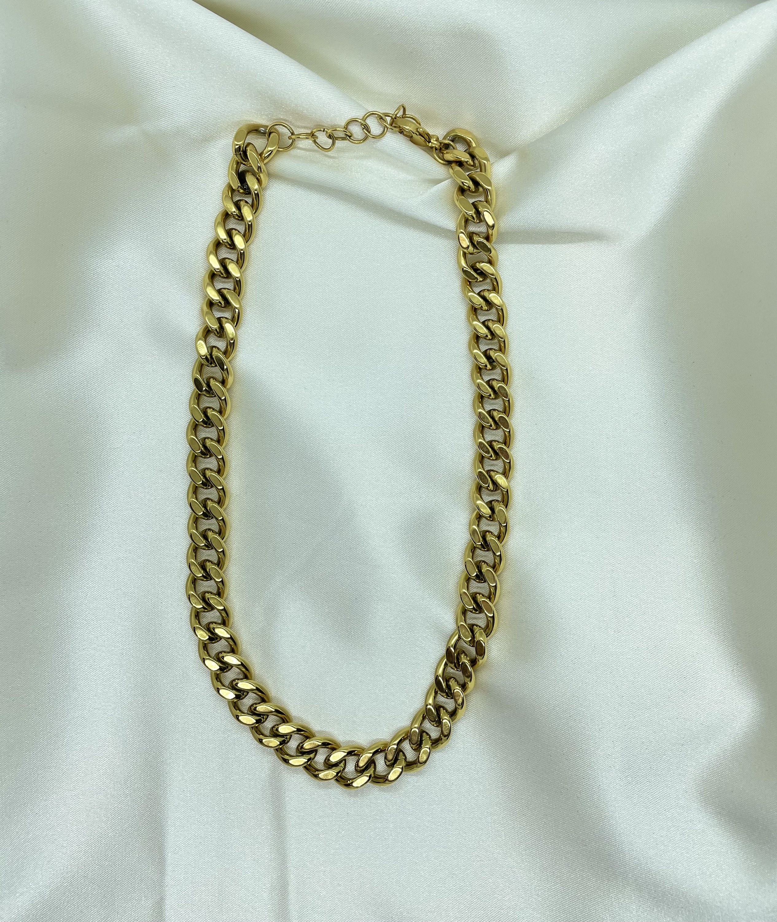 18k Cuban Necklace, Chunky Cuban Necklace, Gold Plated Necklace, Choker ...