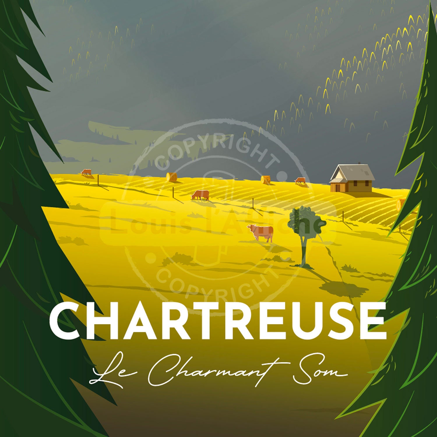 AFFICHE Illustration CHARTREUSE "Le Charmant Som" - Etsy France