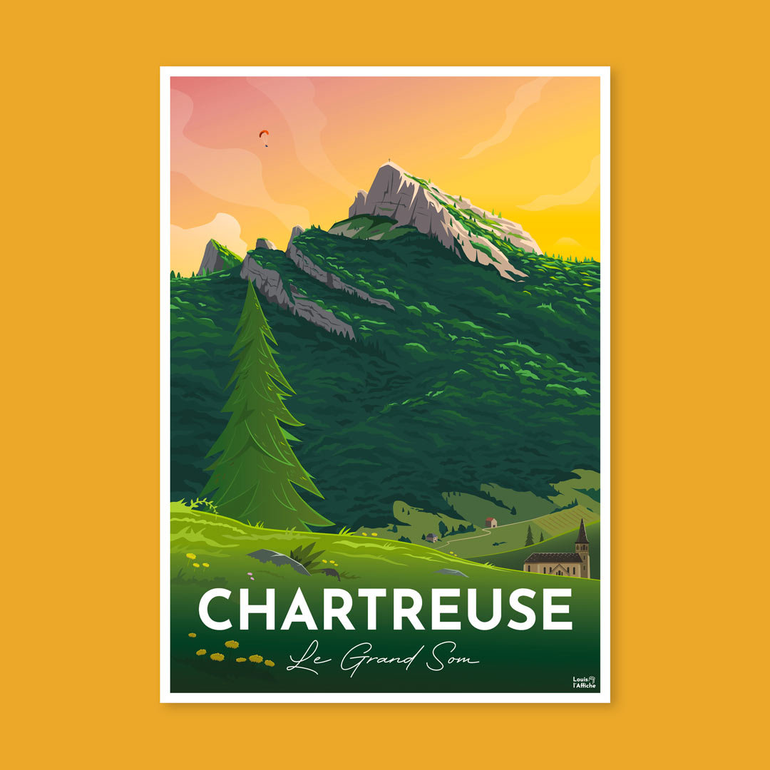 AFFICHE Illustration CHARTREUSE Le Grand Som - Etsy France
