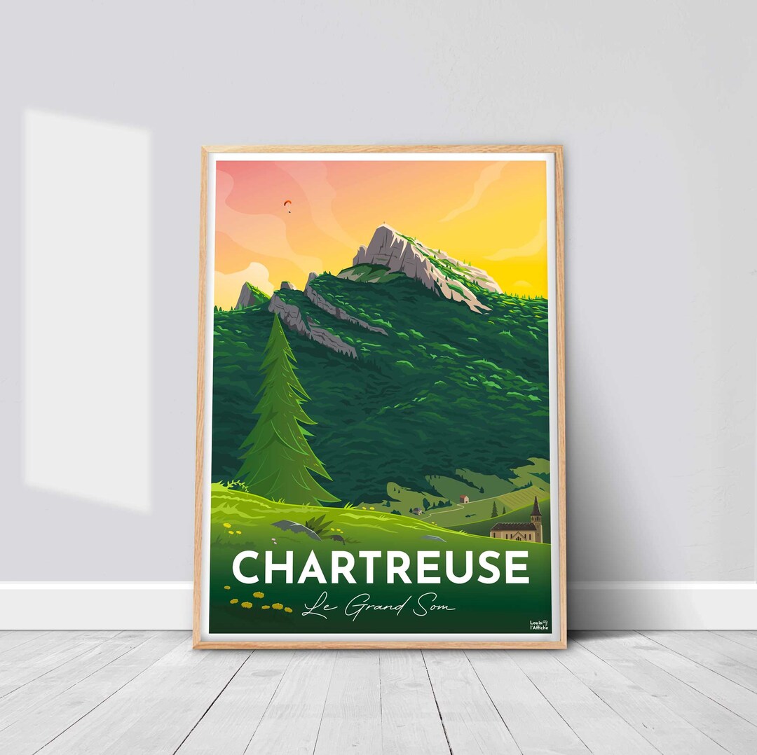 AFFICHE Illustration CHARTREUSE Le Grand Som - Etsy France