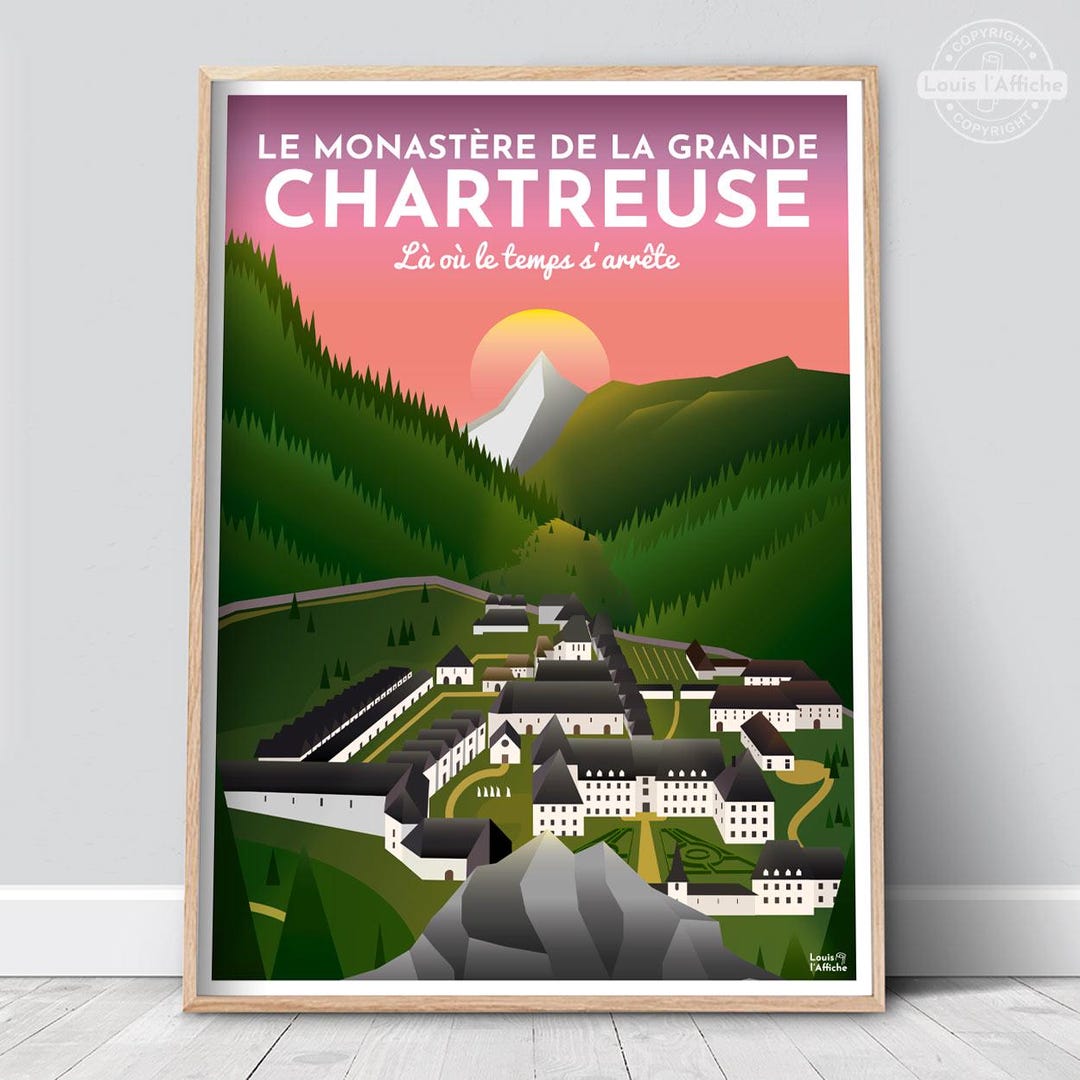POSTER Illustration CHARTREUSE "the Monastery of the Grande Chartreuse ...
