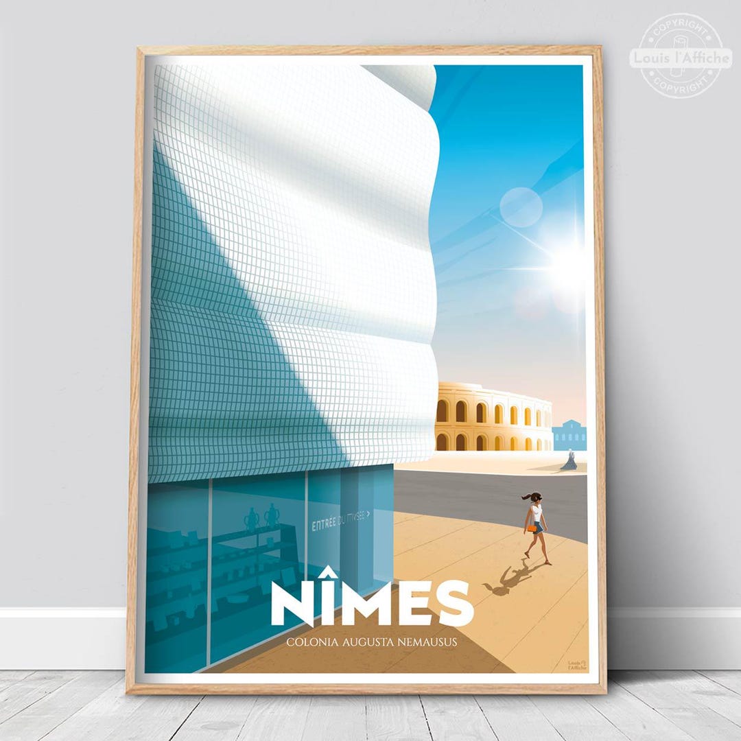 Nîmes Poster - Vintage Arena Poster - Roman Decor - Southern Painting ...