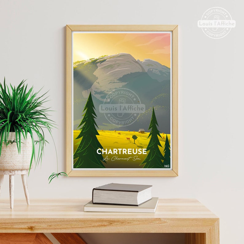 AFFICHE Illustration CHARTREUSE "Le Charmant Som" - Etsy France