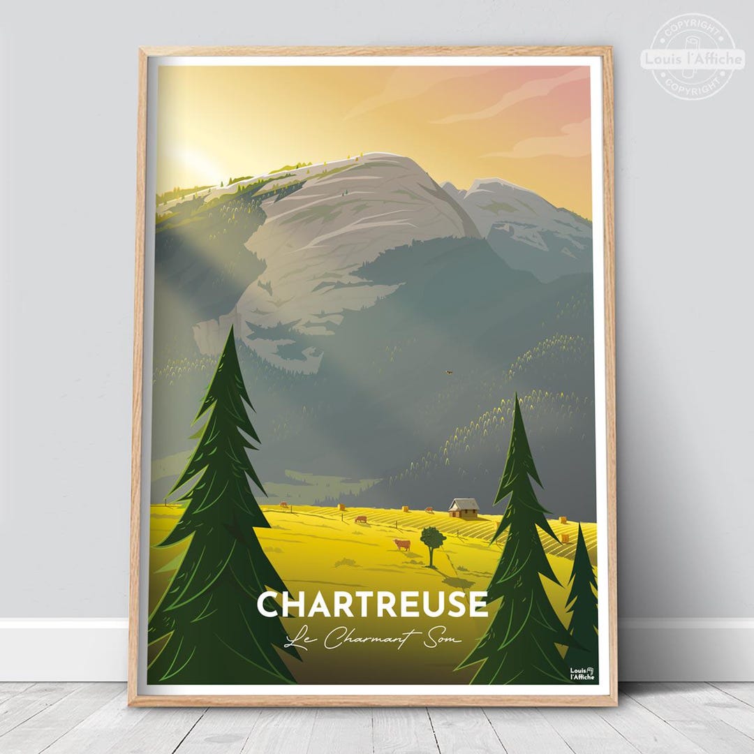 AFFICHE Illustration CHARTREUSE "Le Charmant Som" - Etsy France