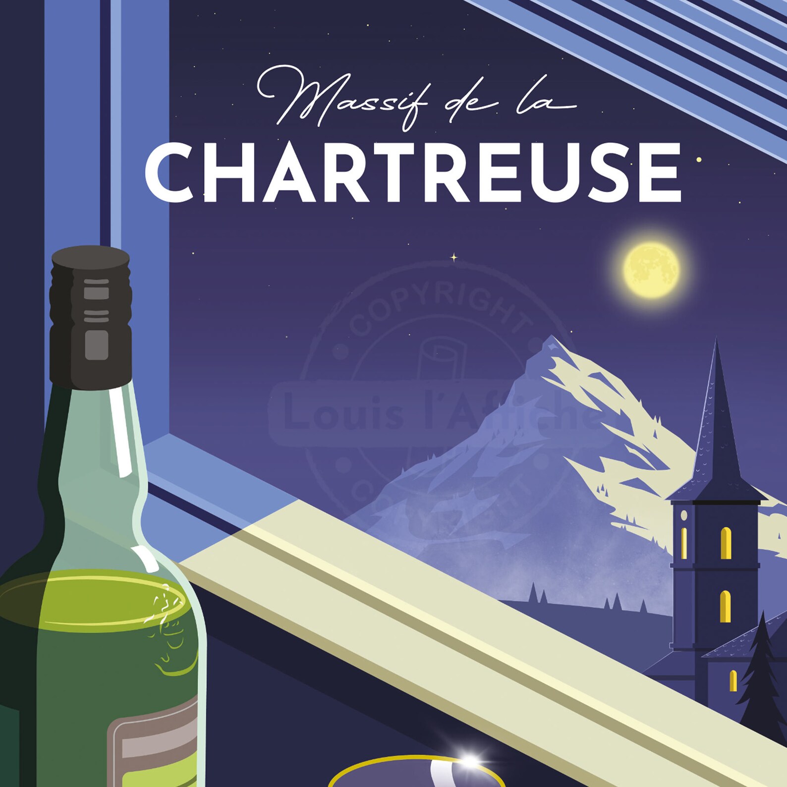 AFFICHE Illustration MASSIF de la CHARTREUSE - Etsy France