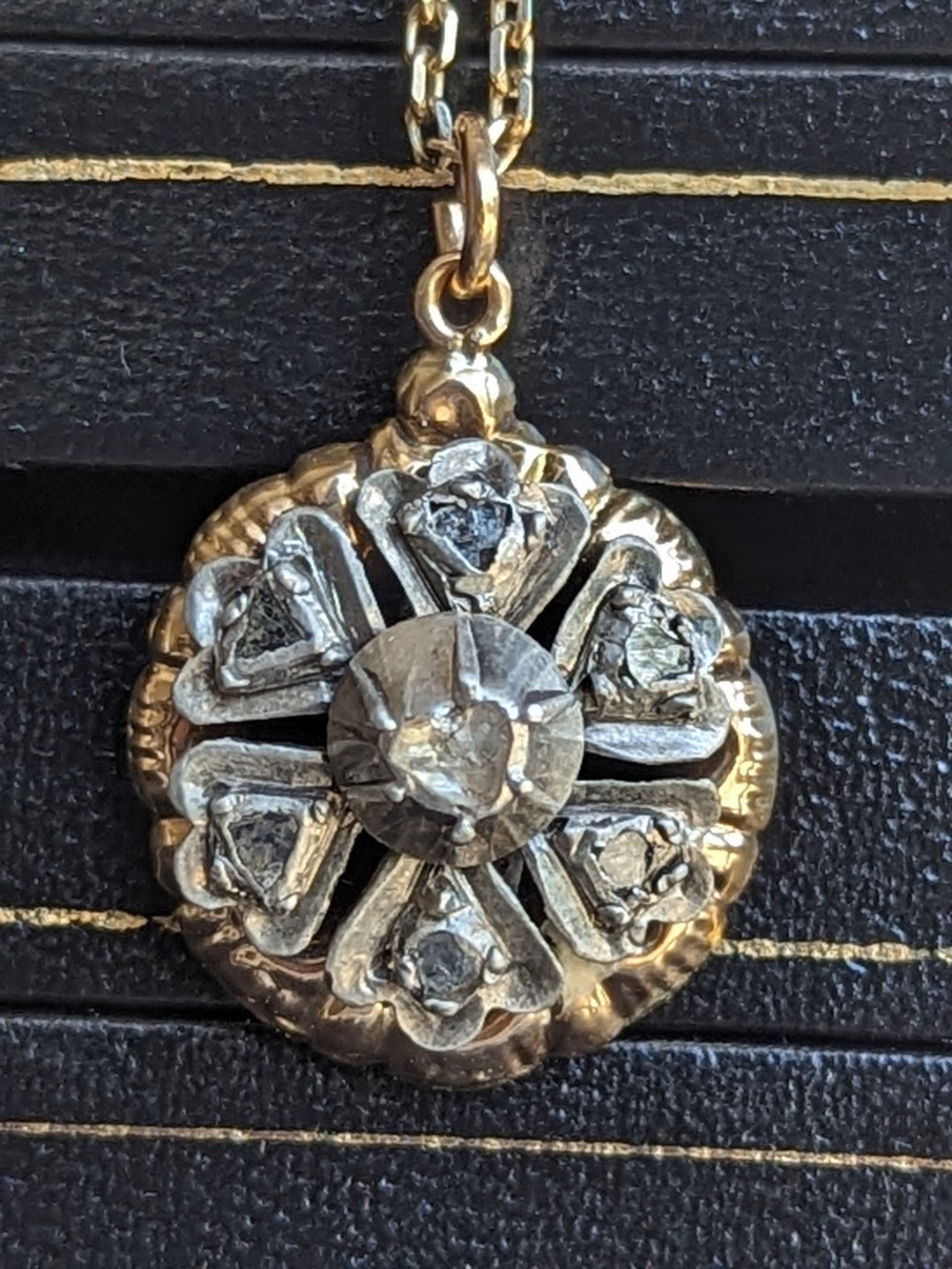 18k Gold Diamond French Georgian Pendant 18k Gold Georgian Pendant 18K ...