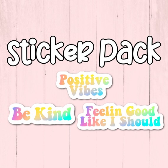 Phone Decoration Positive Vibes Sticker Pack 10pc Sticker Pack- Laptop ...