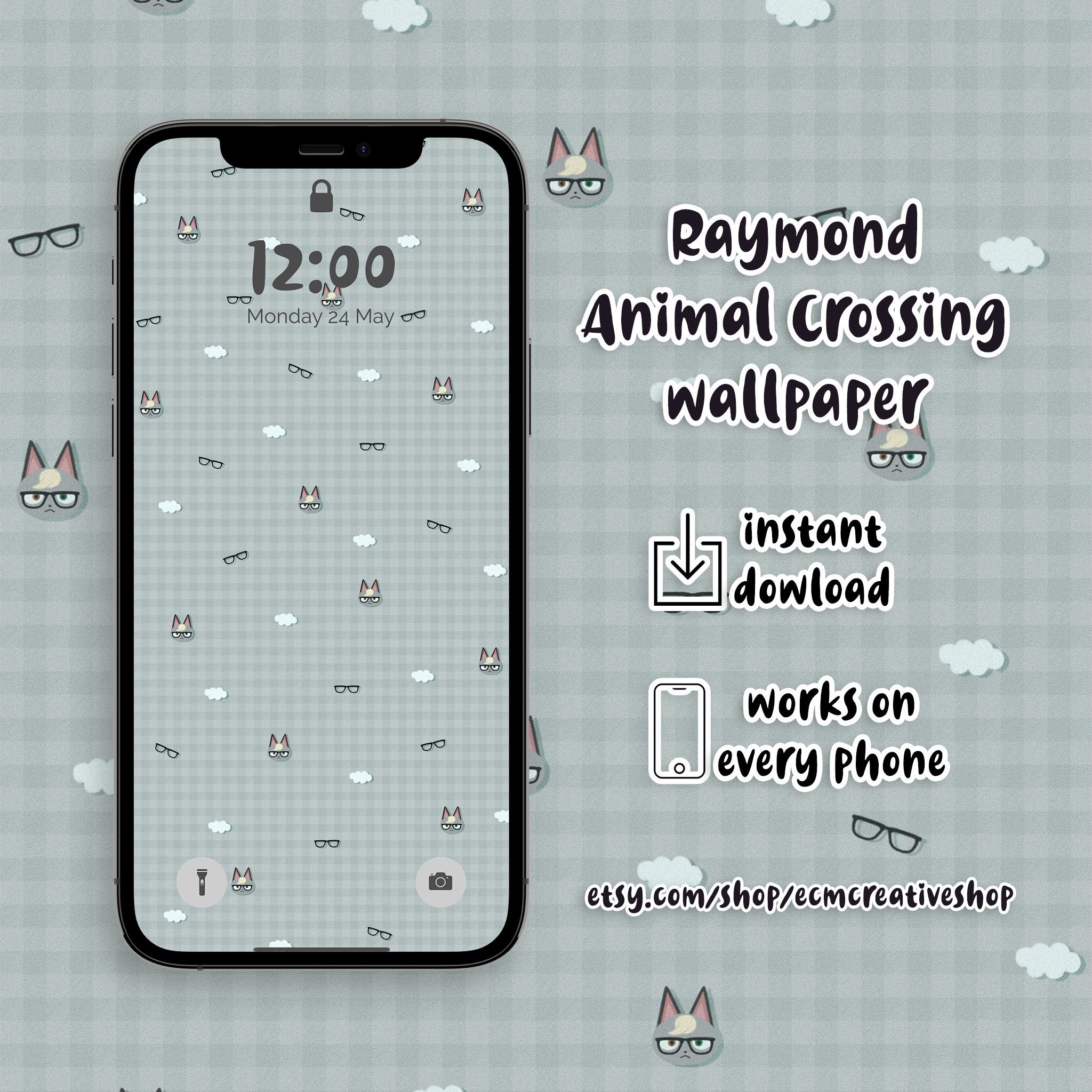 Raymond Animal Crossing Lock Screen Background Office Cat Digital Art ...