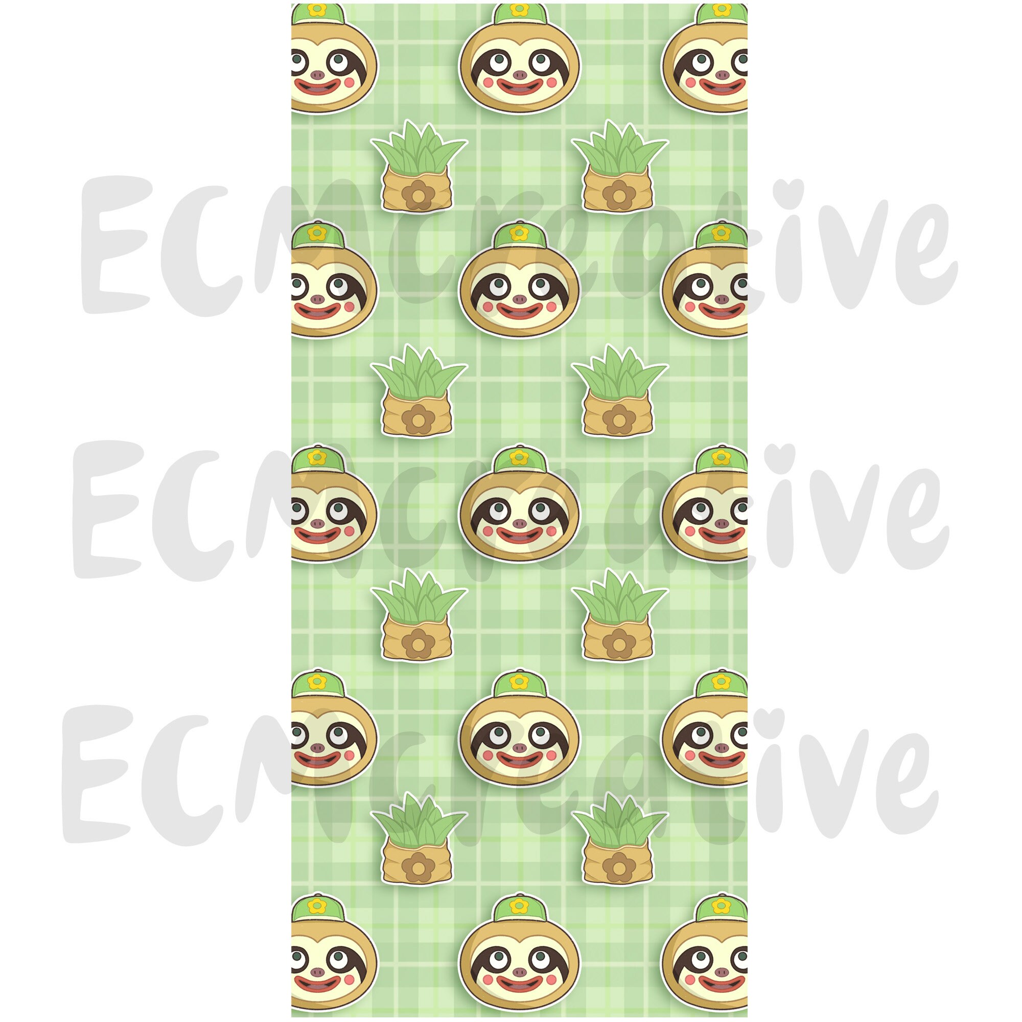 Leif Springtime Lock Screen Background Green Gingham Animal - Etsy