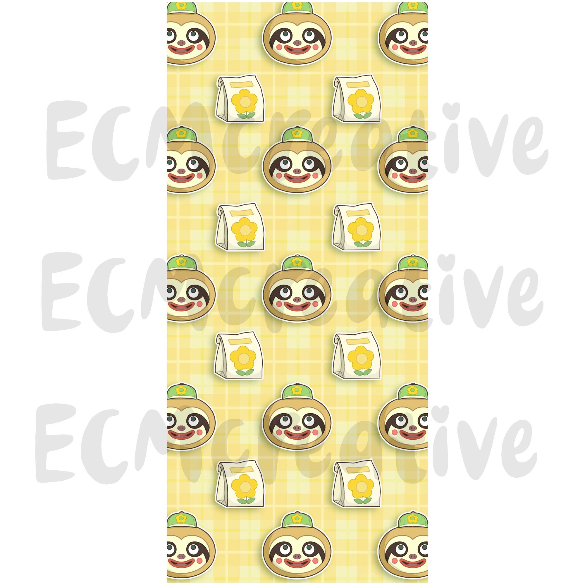 Leif Springtime Lock Screen Achtergrond Geel Gingham Animal Crossing ...